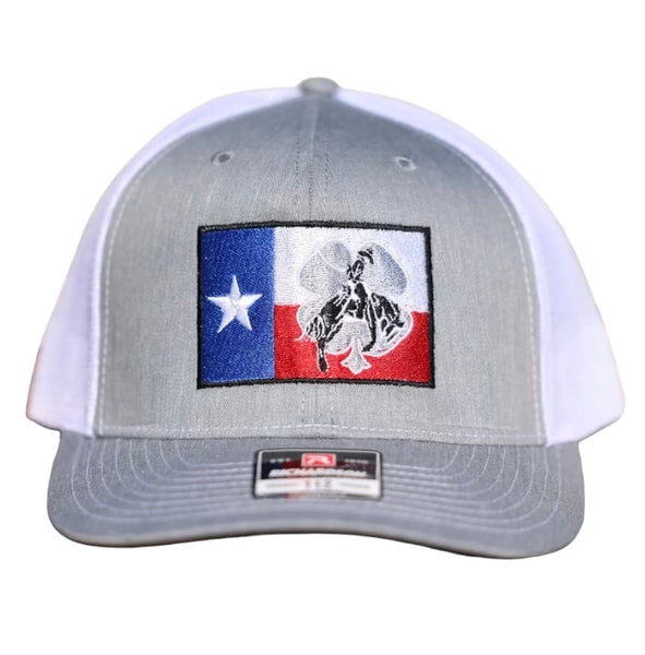 Texas Flag Logo Cap Grey/White – Kerry Kelley Bits & Spurs