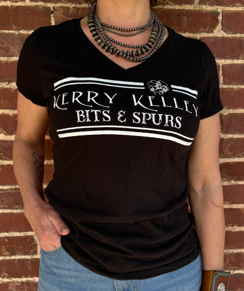 Classic Kerry Kelley Logo V-Neck - Black – Kerry Kelley Bits & Spurs